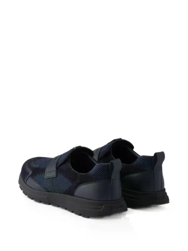 Prada Prax Mesh And Leather Loafers - Blue