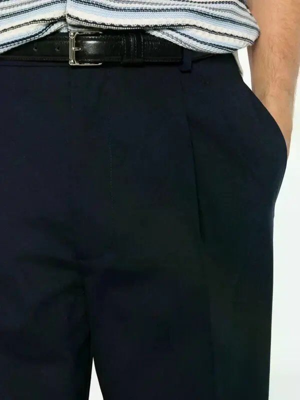 AMARANTO Navy Pleated Trousers
