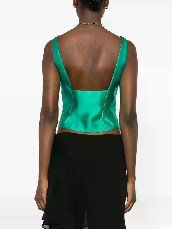 CARLA G. Sleeveless Square Neck Top