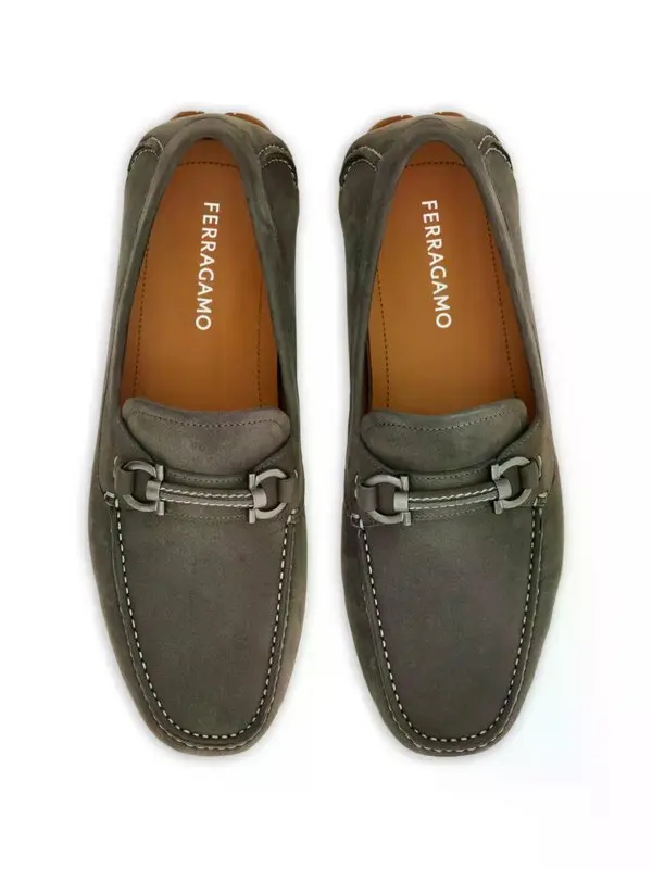 FERRAGAMO Gancini Ornament Driver Loafers