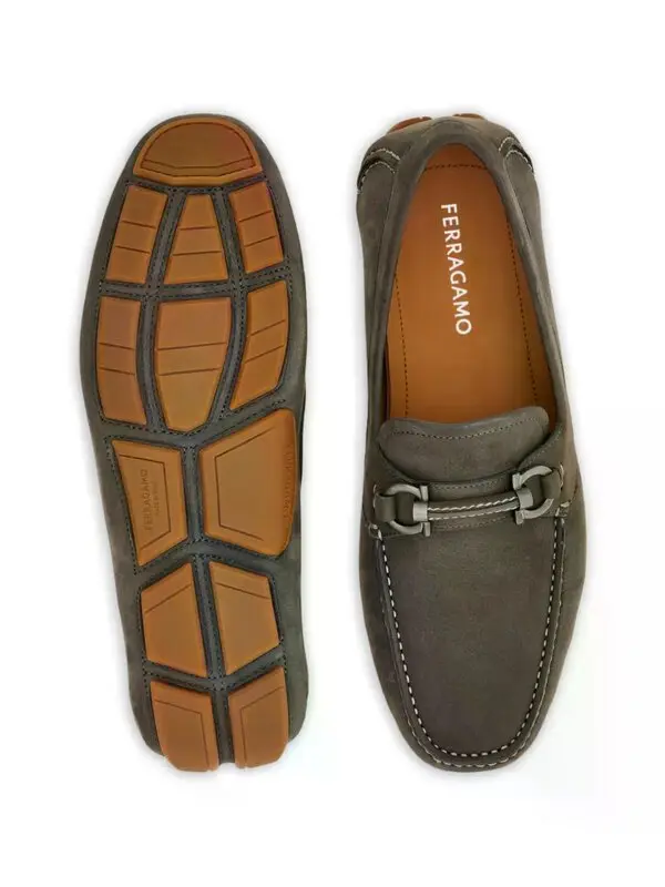 FERRAGAMO Gancini Ornament Driver Loafers