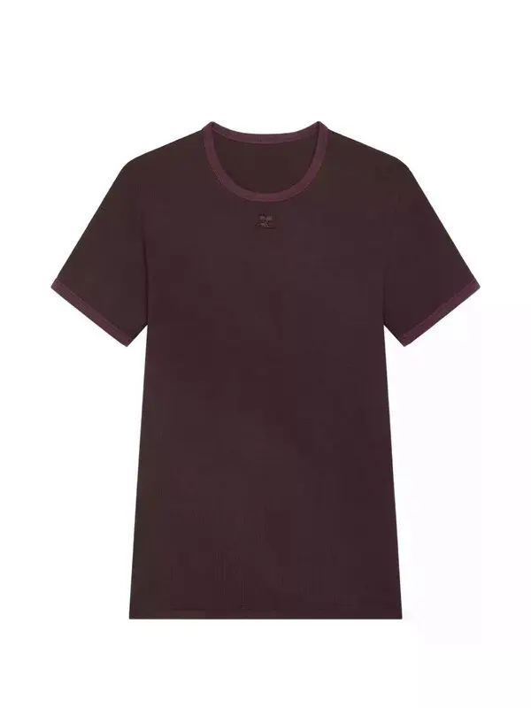 COURREGES Signature Contrast T-shirt - Red