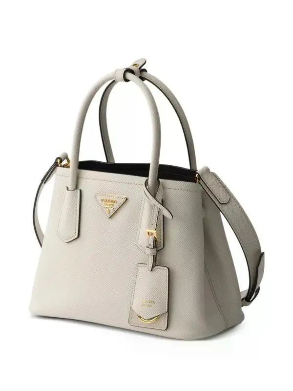 Prada Double Saffiano Leather Handbag - Neutrals