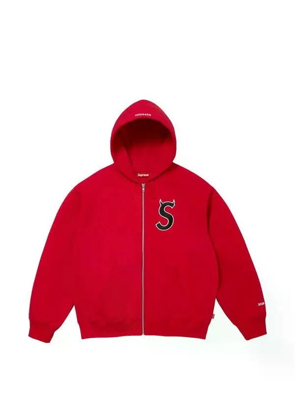Supreme Devil's Zip-fastening Hoodie - Red