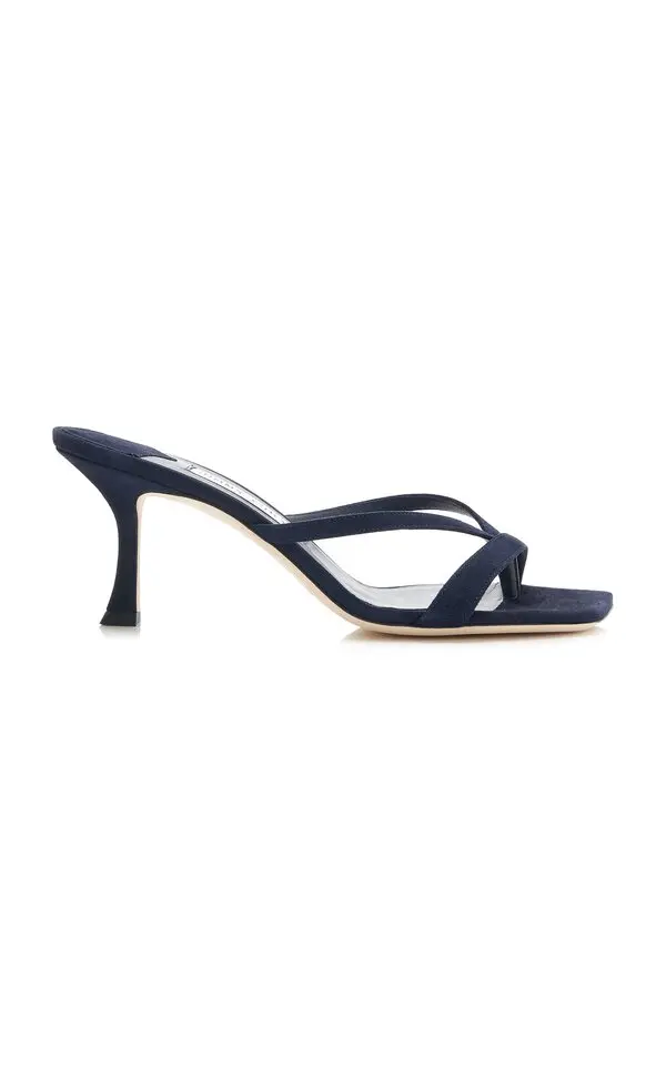 JIMMY CHOO Malie Suede Sandals - Navy
