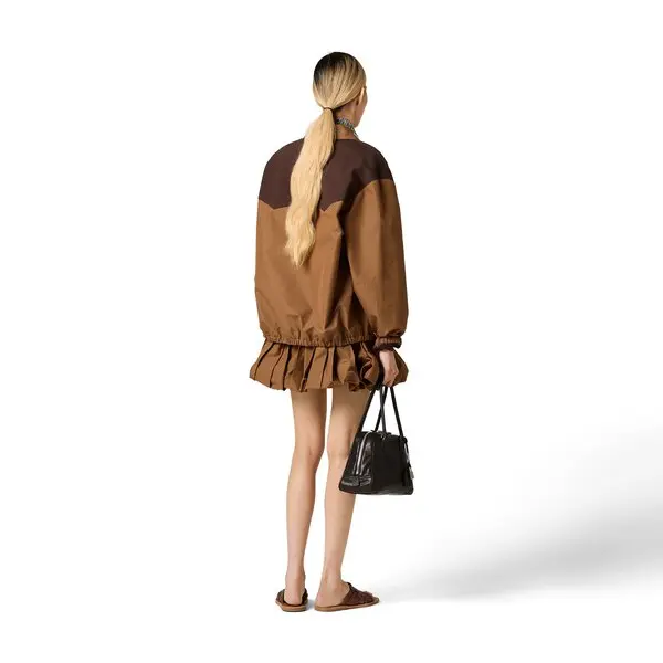 Miu Miu Gingham Check Blouson Jacket - Caramel