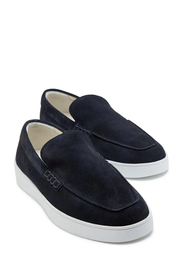 JUDE LLOW Jacqués Suede Loafers - Navy