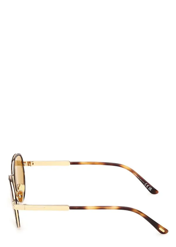 TOM FORD Round Frame Sunglasses - Brown