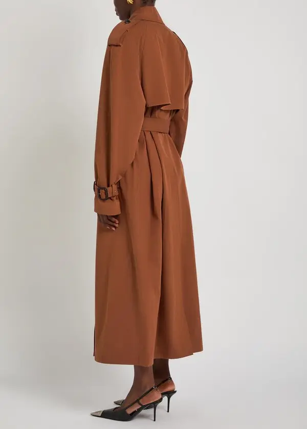 Saint Laurent Double-breasted Cotton And Silk-blend Trench Coat