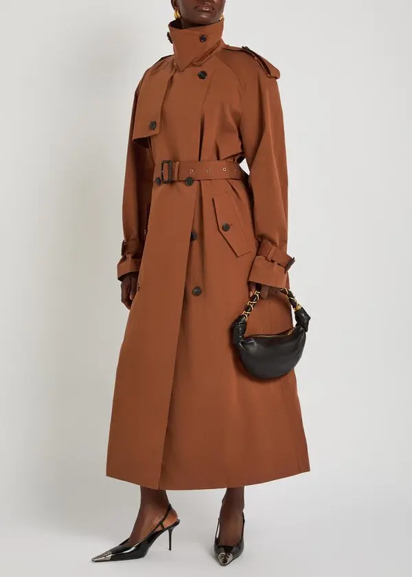 Saint Laurent Double-breasted Cotton And Silk-blend Trench Coat