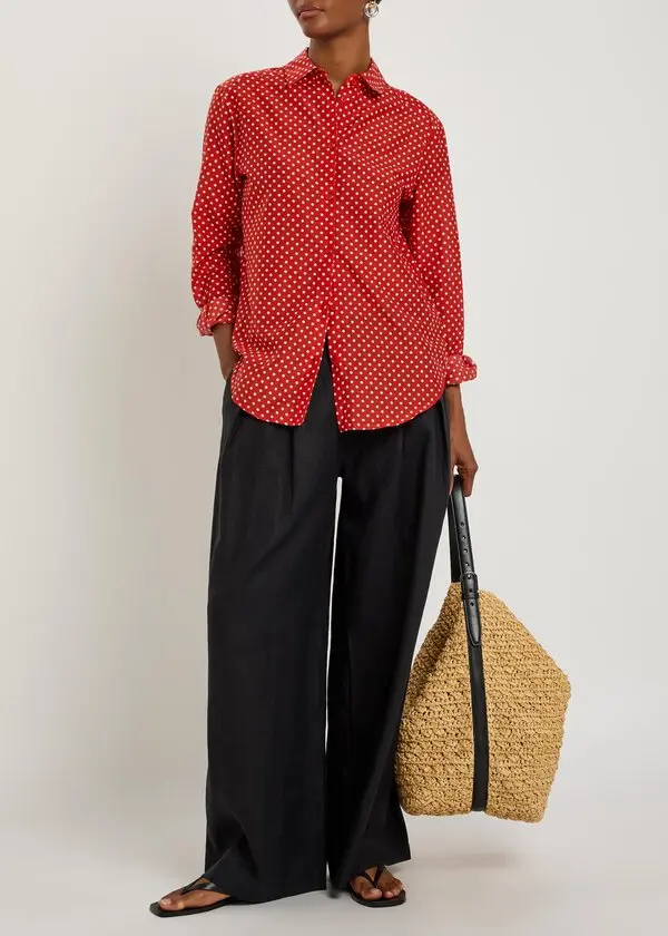 Matteau Polka Dot Cotton And Silk-blend Shirt