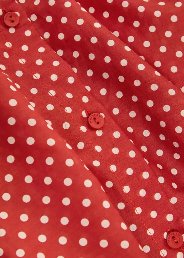 Matteau Polka Dot Cotton And Silk-blend Shirt