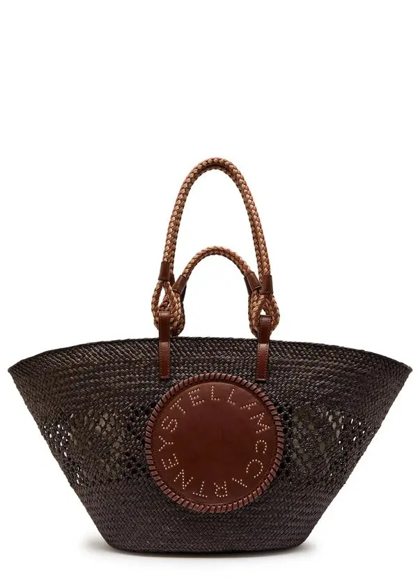 Stella McCartney Large Raffia Tote Bag - Black