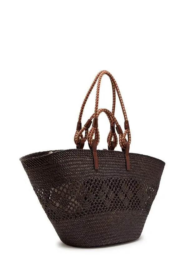 Stella McCartney Large Raffia Tote Bag - Black