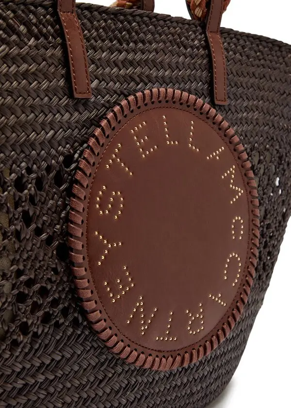 Stella McCartney Large Raffia Tote Bag - Black