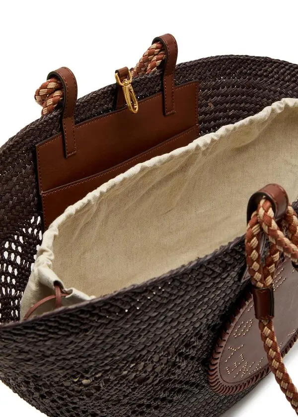 Stella McCartney Large Raffia Tote Bag - Black