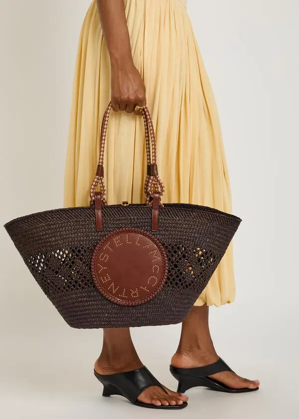 Stella McCartney Large Raffia Tote Bag - Black