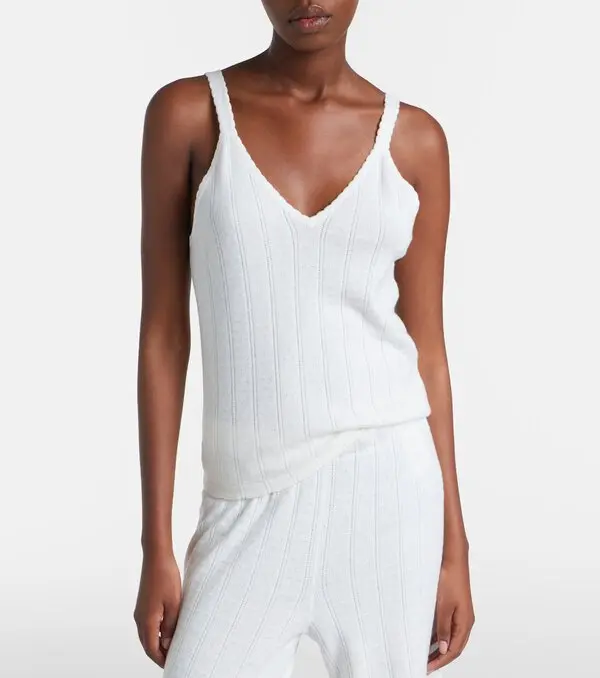 LISA YANG Suni Cotton And Cashmere Tank Top - White