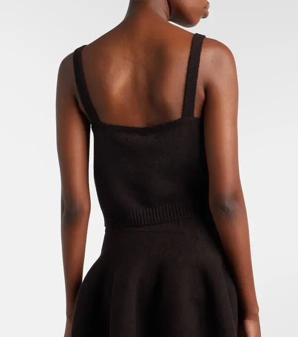 LISA YANG Violia Cashmere Crop Top - Brown