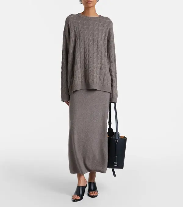 LISA YANG Seymour Cable-knit Cashmere Sweater - Grey