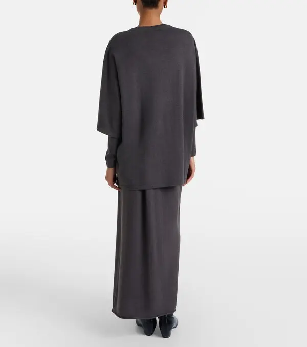 LISA YANG Charlotte Maxi Skirt In Cotton And Cashmere - Brown