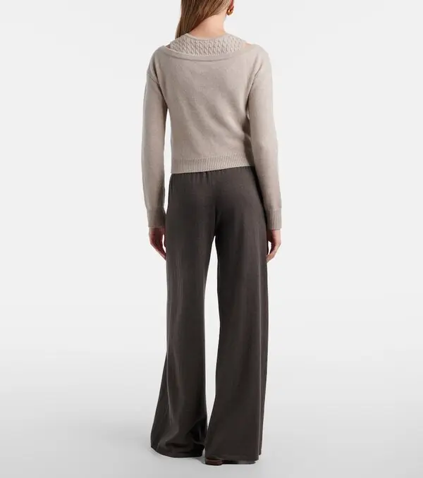 LISA YANG Aina Cotton And Cashmere Wide-leg Trousers - Brown