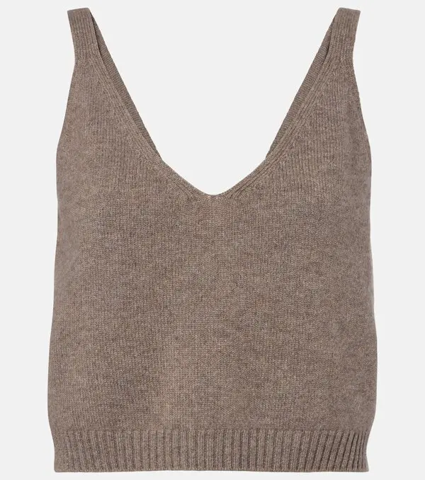 LISA YANG Violia Cashmere Crop Top - Grey