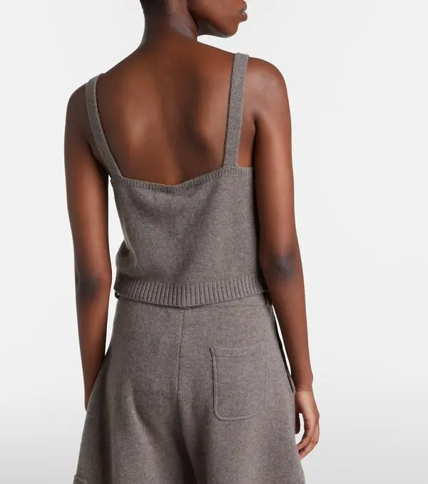 LISA YANG Violia Cashmere Crop Top - Grey