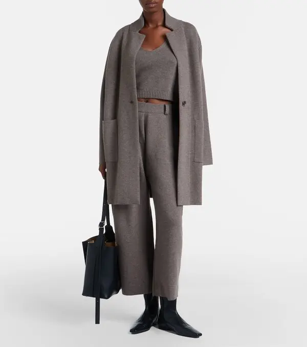 LISA YANG Violia Cashmere Crop Top - Grey