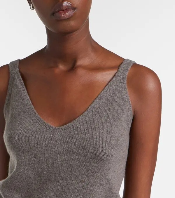 LISA YANG Violia Cashmere Crop Top - Grey