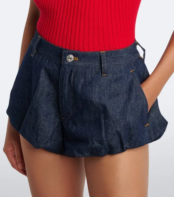 FRAME The Shell Denim Shorts - Blue