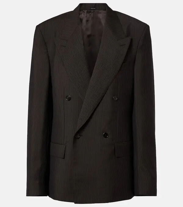 Gucci Pinstripe Wool And Mohair Double-breasted Blazer