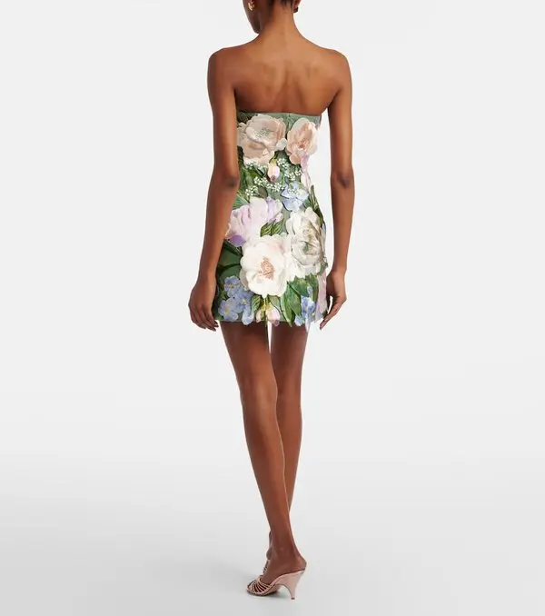 LEO LIN Roselle Floral-appliqué Mini Dress