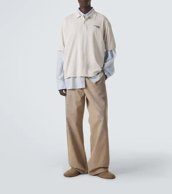 Acne Studios Cotton Twill Wide-leg Pants - Beige