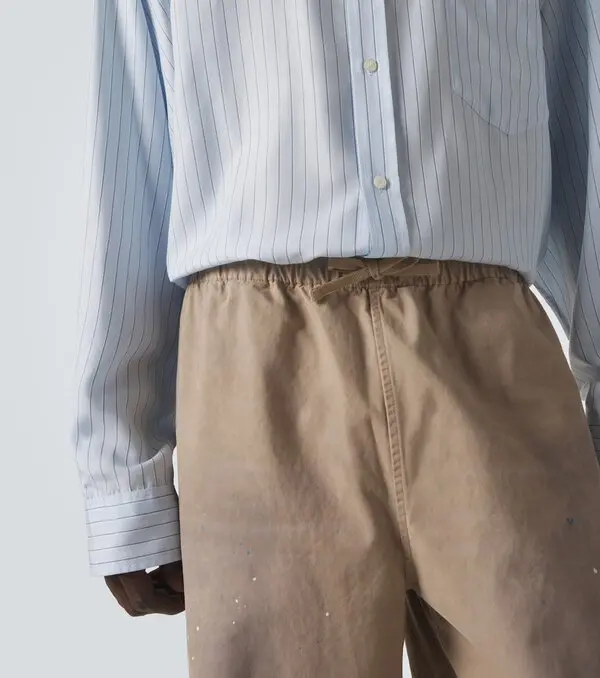Acne Studios Cotton Twill Wide-leg Pants - Beige