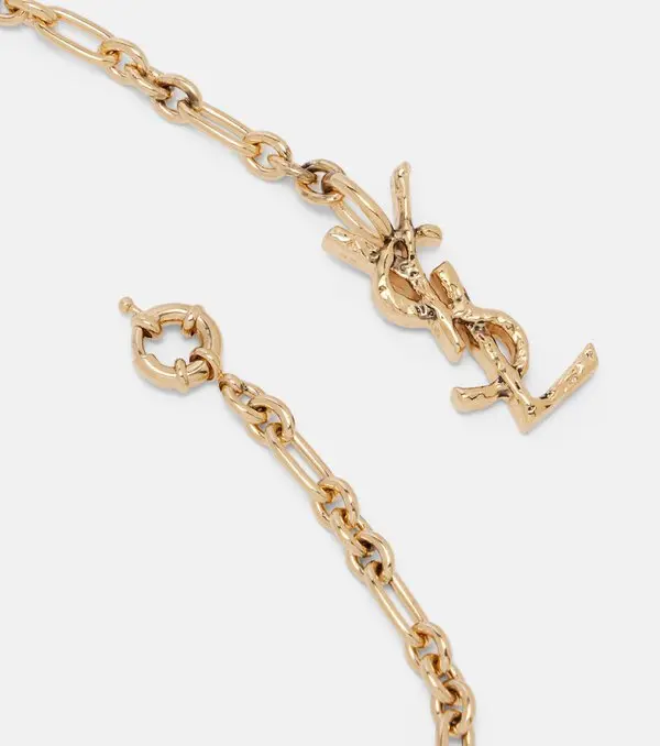 Saint Laurent Cassandre Embellished Chain Necklace