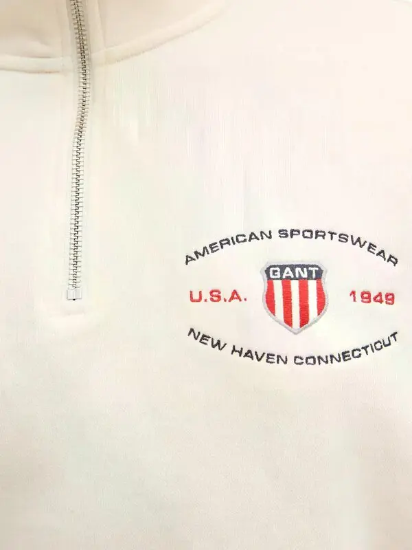 Gant Quarter-zip Sweatshirt With Chest Embroidery