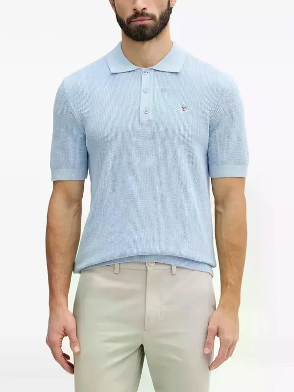 Gant Logo-embroidered Polo Shirt - Blue