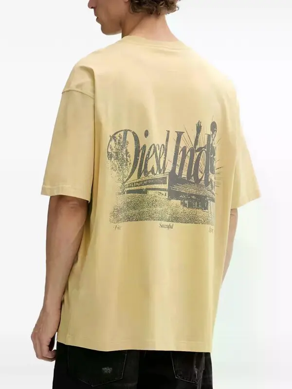 DIESEL® Logo-embroidered Graphic-print T-shirt