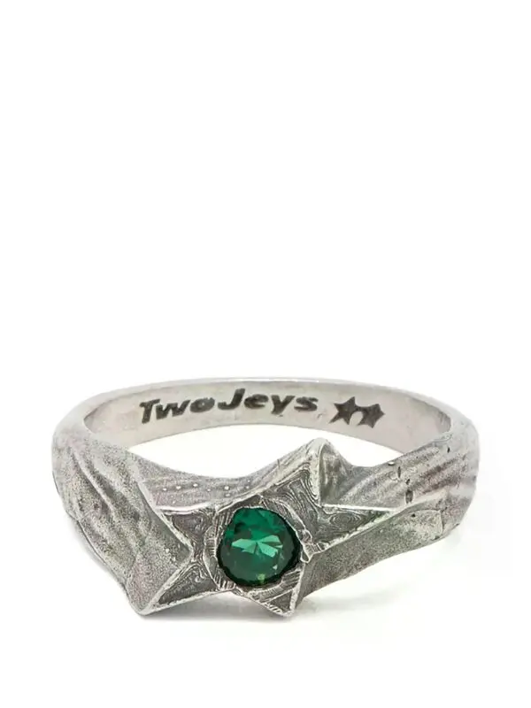 TWOJEYS Star Motif Crystal Ring - Silver