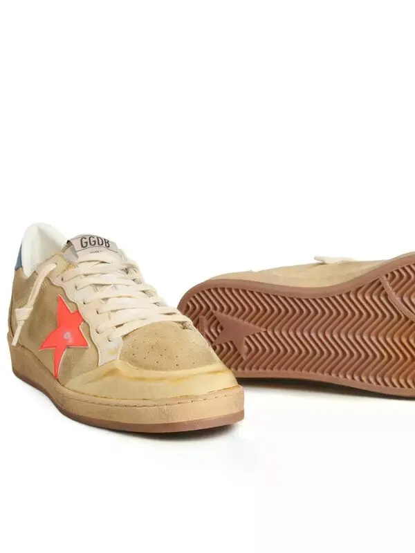 GOLDEN GOOSE Ball Star Suede Sneakers With Leather Star Detail - Neutrals