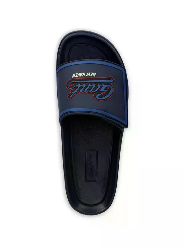 Gant Navy Logo Touch-strap Slides