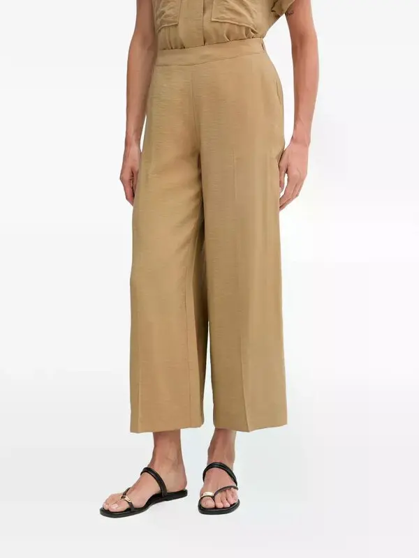 Lola Casademunt Logo Plaque Wide-leg Trousers - Brown