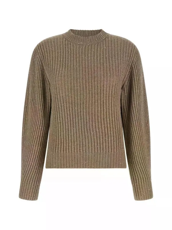 Brunello Cucinelli Sequin-embellished Rib-knit Sweater