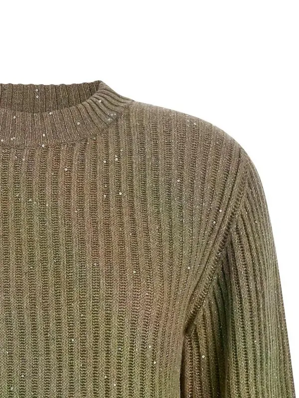 Brunello Cucinelli Sequin-embellished Rib-knit Sweater