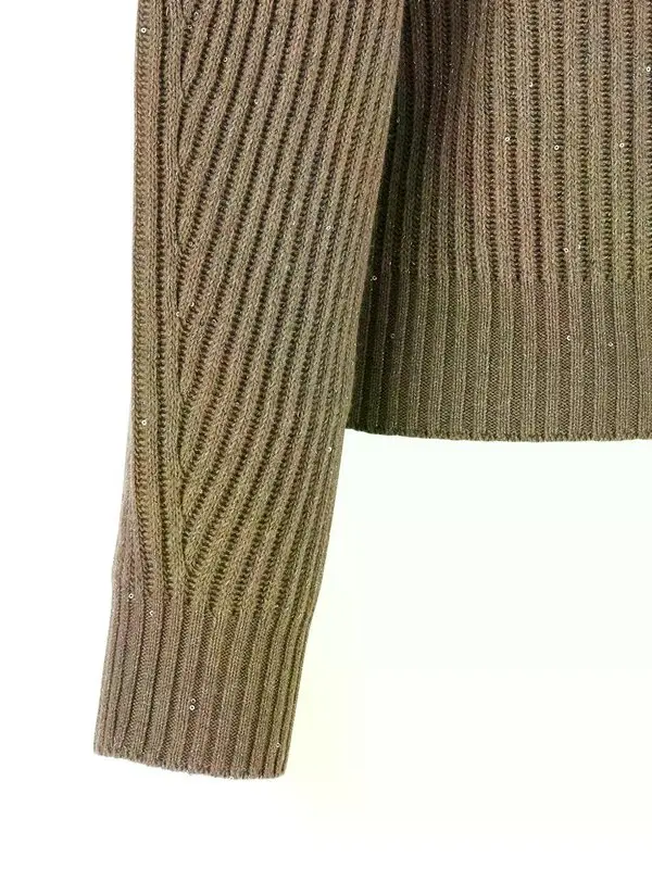 Brunello Cucinelli Sequin-embellished Rib-knit Sweater