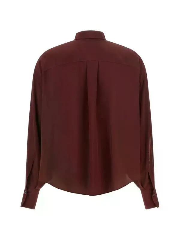 Brunello Cucinelli Monile-embellished Silk Shirt - Red