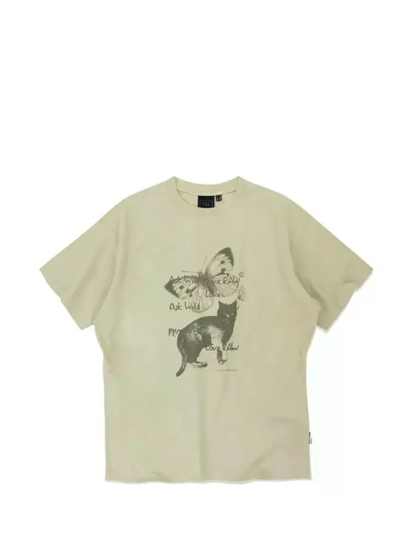 ROMANTIC CROWN Cat-print Graphic T-shirt
