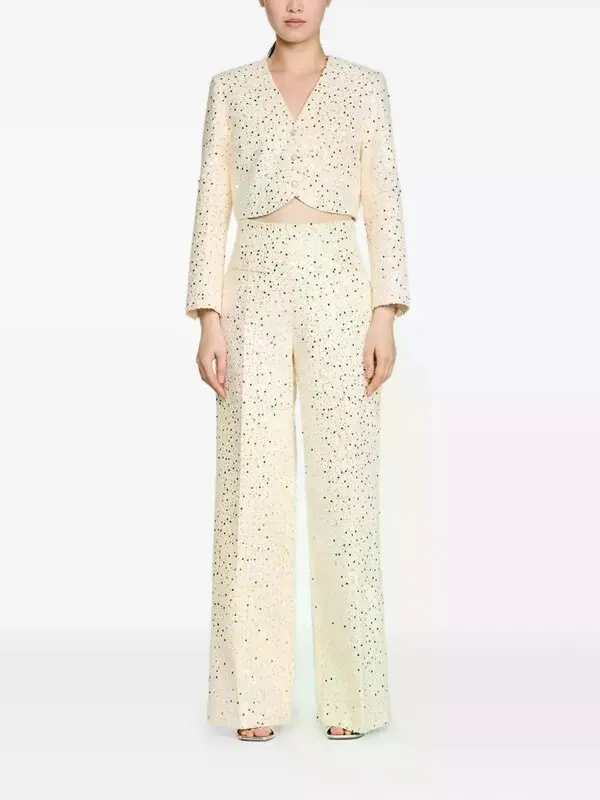 Sandro Geometric Sequin Wide-leg Trousers