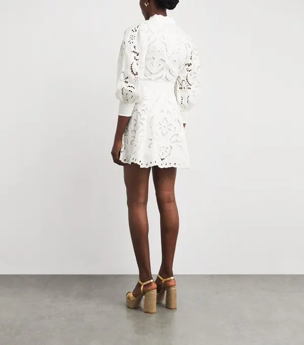 Alice + Olivia Embroidered Lucy Mini Shirt Dress